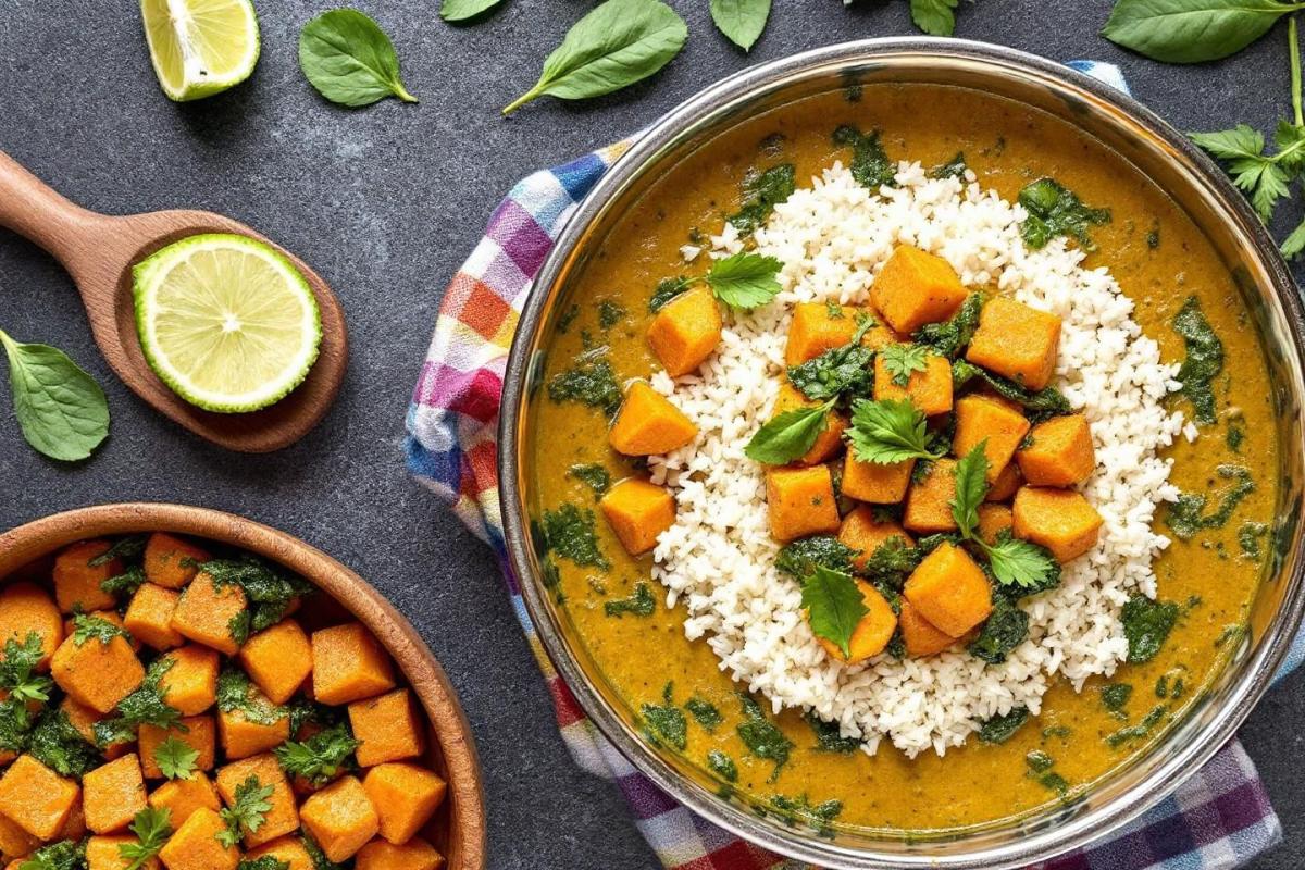 Recette facile patate douce épinard lait de coco : curry végétarien ...